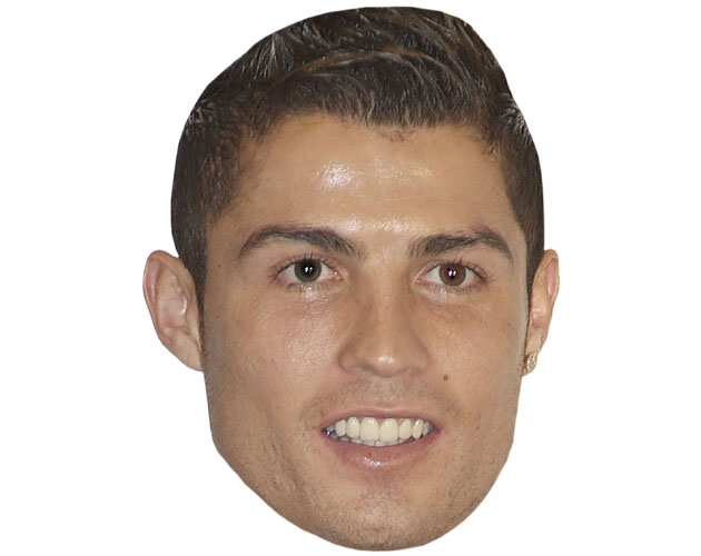 Cristiano Ronaldo Celebrity Mask - fully assembled with strap.