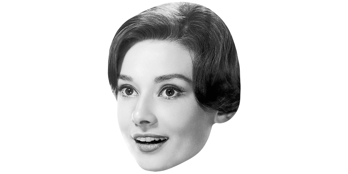 Audrey Hepburn Bw Celebrity Big Head Celebrity Cutouts