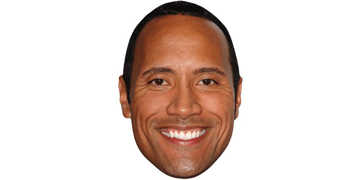Dwayne 'The Rock' Johnson (Smile) Celebrity Mask - Celebrity Cutouts