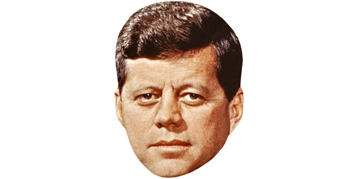 JFK (Brown Hair) Celebrity Mask - Celebrity Cutouts