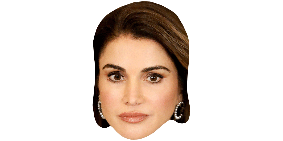 Queen Rania of Jordan (Brown Hair) Celebrity Mask - Celebrity Cutouts