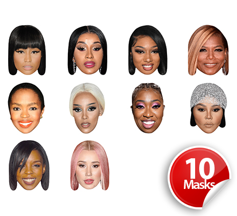 Female Rappers 1 Mask Pack - Celebrity Cutouts