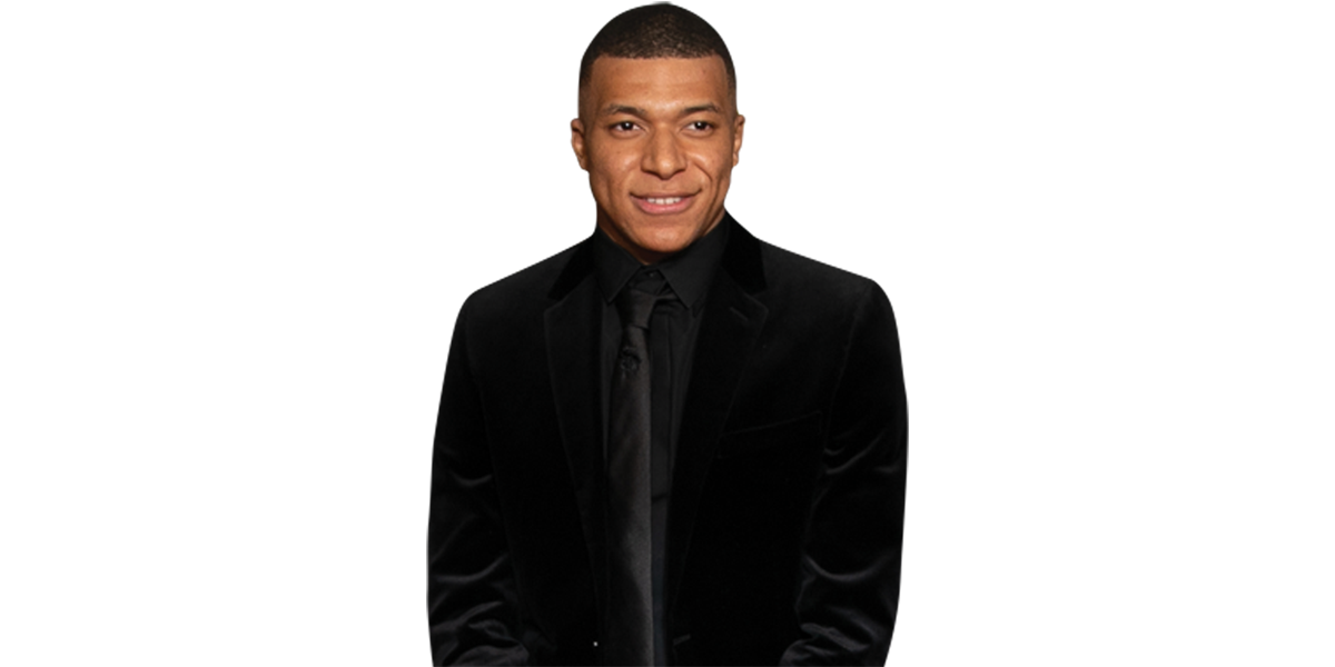 Kylian Mbappé (Suit) Half Body Buddy Cutout - Celebrity Cutouts