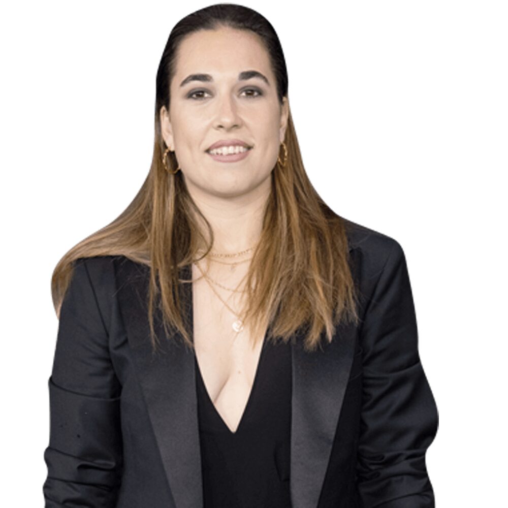 Cata Coll (Black Suit) Half Body Buddy - Celebrity Cutouts