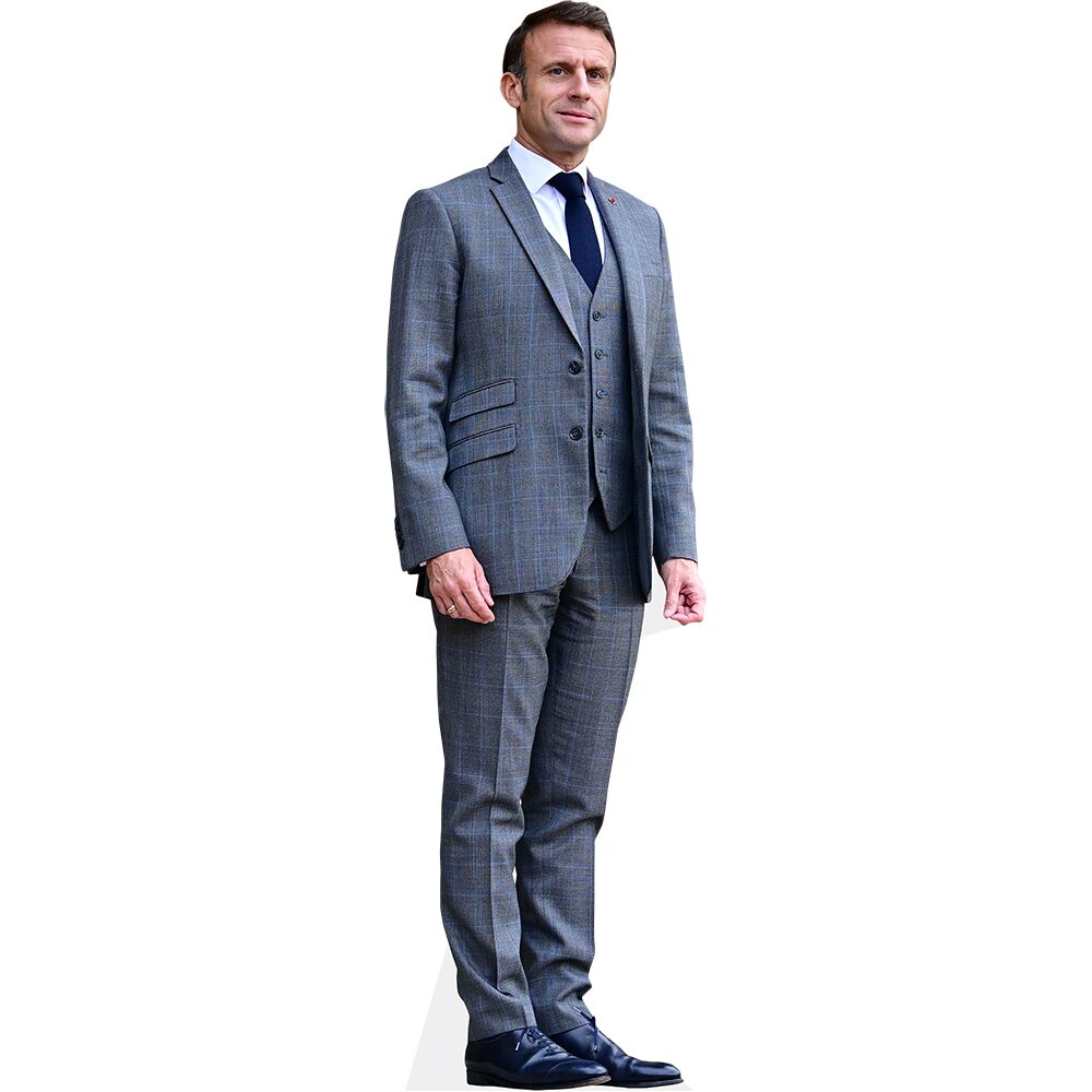 Emmanuel Macron (Grey Suit) Cardboard Cutout - Celebrity Cutouts